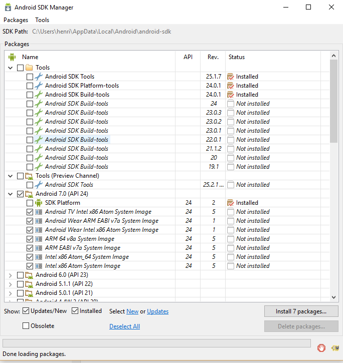 Android SDK Installation · NativeScript
